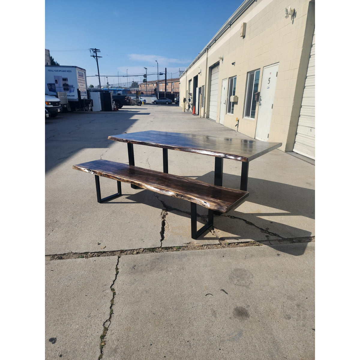 Live edge Acacia wood Table and Bench Set – Alive Edge Designs