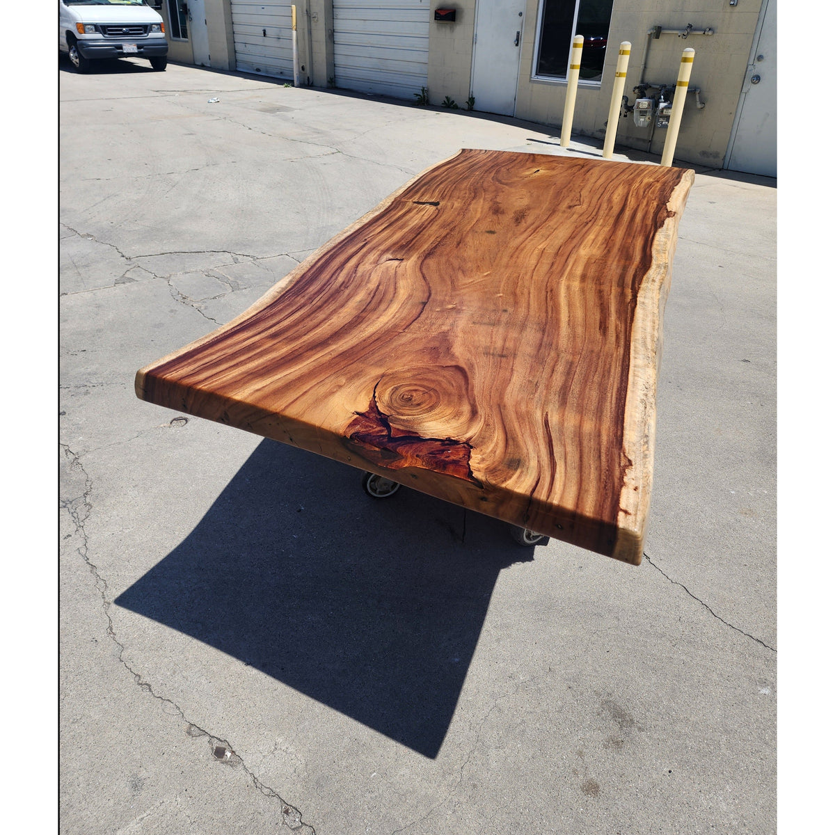 SOLD Now Available! 110"L Live edge Acacia wood slab table – Alive Edge ...