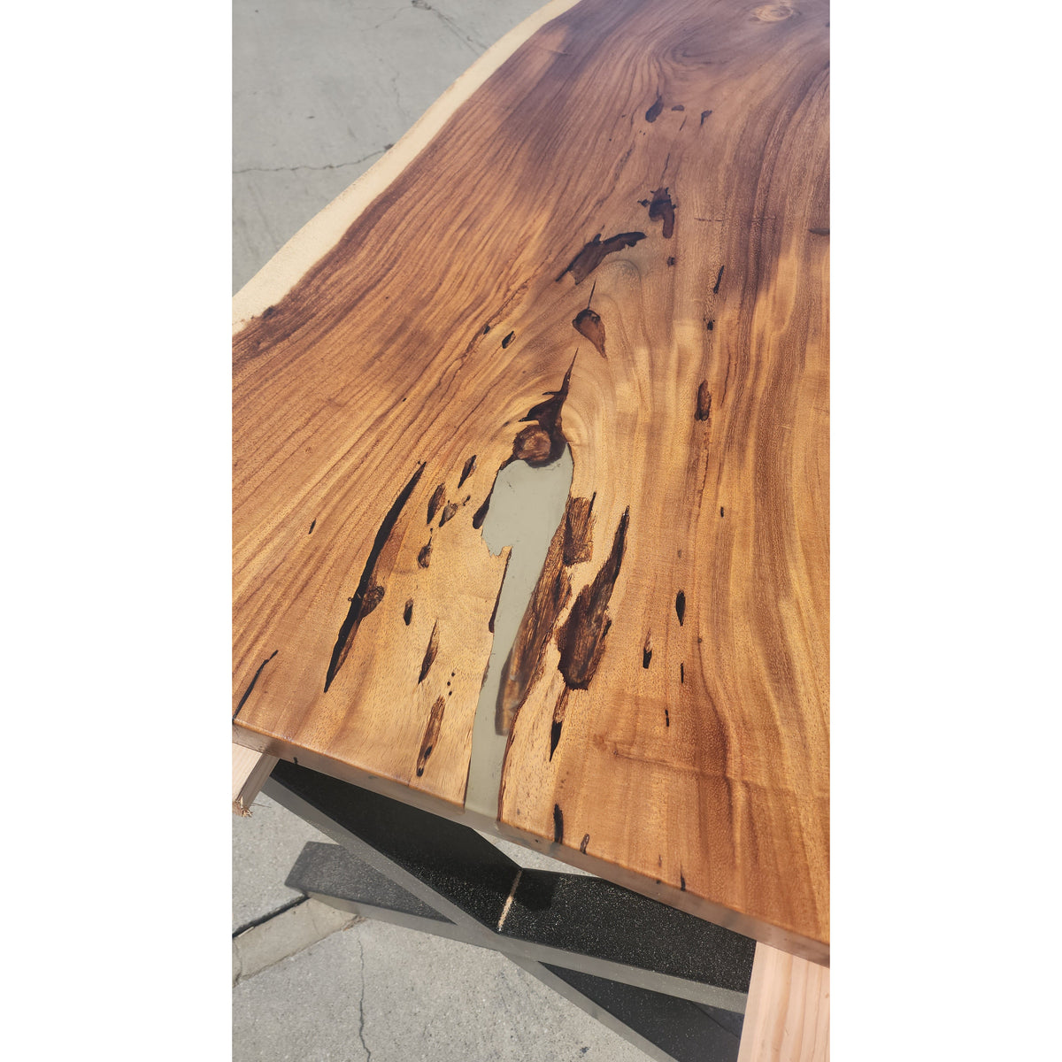 Now Available! 91"L Live edge Acacia wood slab table – Alive Edge Designs