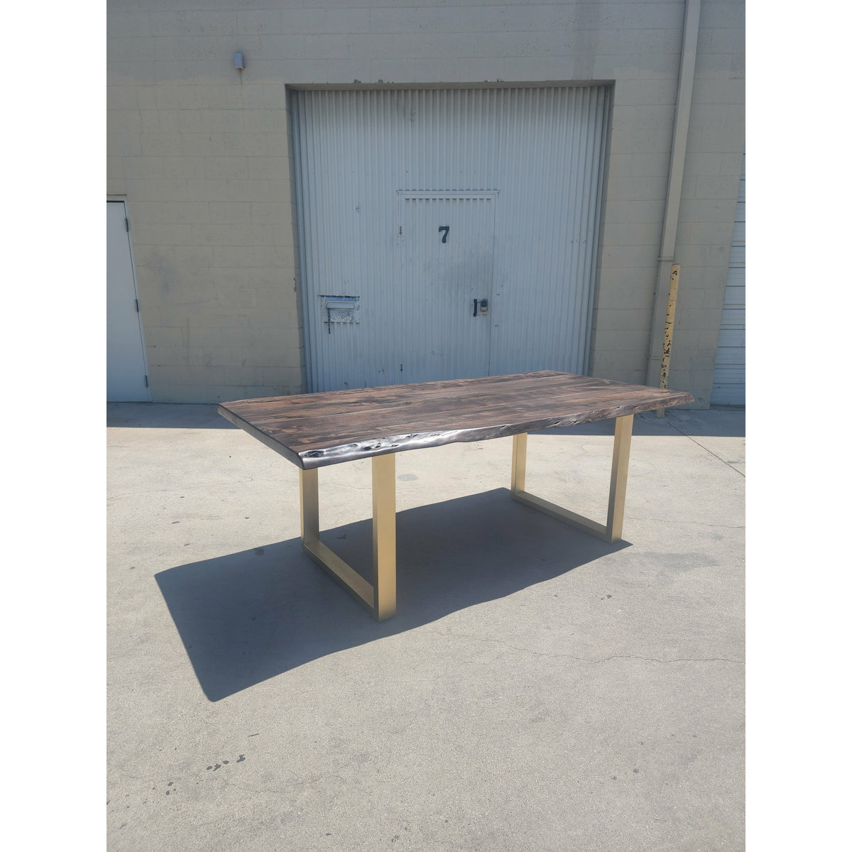 84"L Custom Stained, Live Edge Acacia wood table – Alive Edge Designs