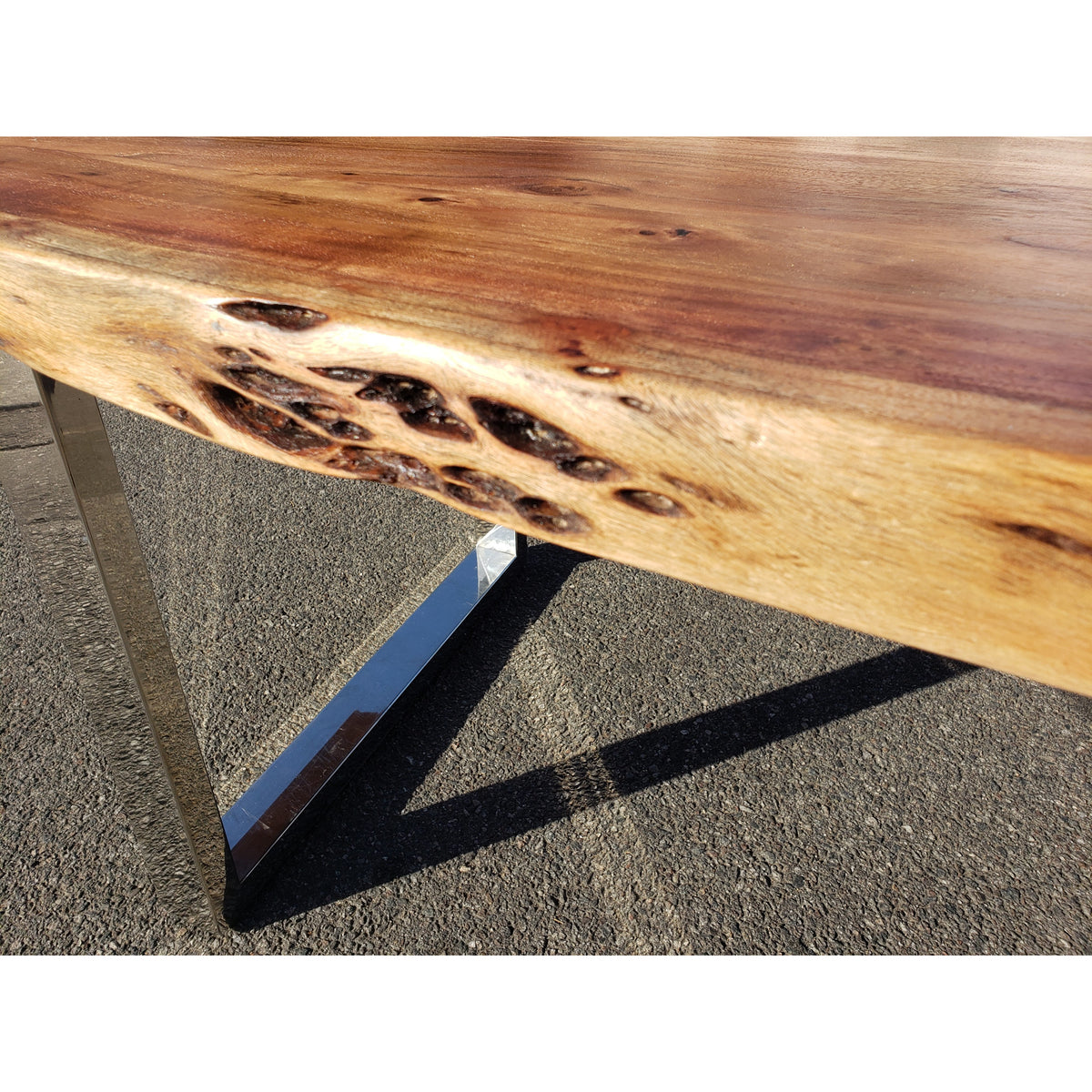 Finely Handcrafted, 96"L Live Edge Acacia Wood Dining/Conference Table ...